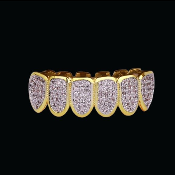 Jewelry | 6 Piece Bottom Grillz Set Icy Grillz Slugs Silver Grillz Gold ...